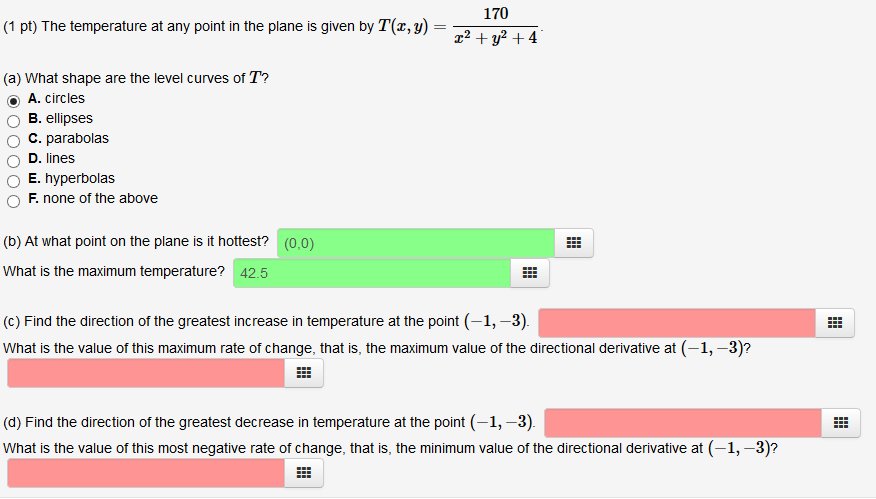 Solved The temperature at any point in the plane is given by | Chegg.com