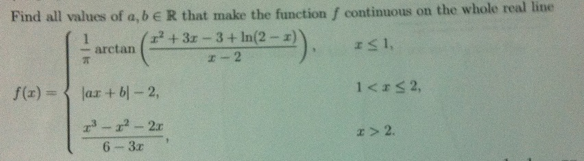 Solved Find All Values Of A B 6 R That Make The Function F 0849