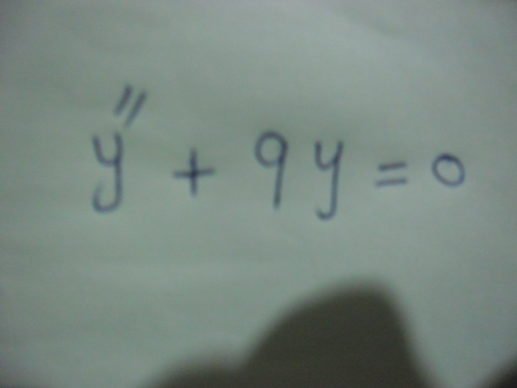 Solved: Y?? + 9y = 0 | Chegg.com