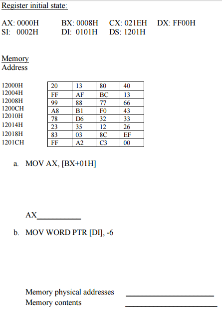 Solved For each data transfer instruction, list all register | Chegg.com