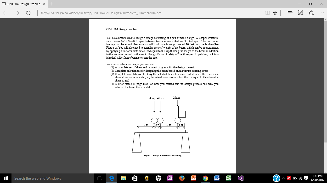 Solved You Have Been Tasked To Design A Bridge Consisting Of 