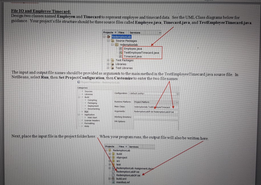 Solved File IO and Employee Timecard: Design two classes | Chegg.com