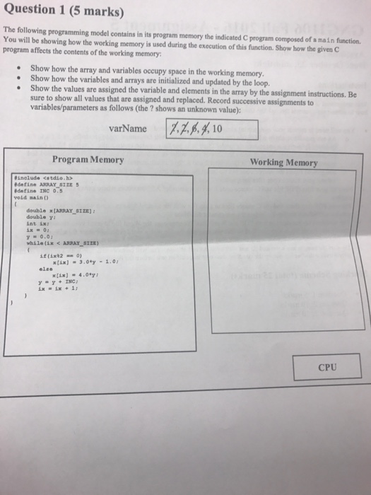 Solved The following programming model contains in its | Chegg.com