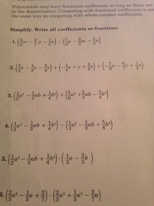 Solved Polynomials may have fractional coefficients as long | Chegg.com