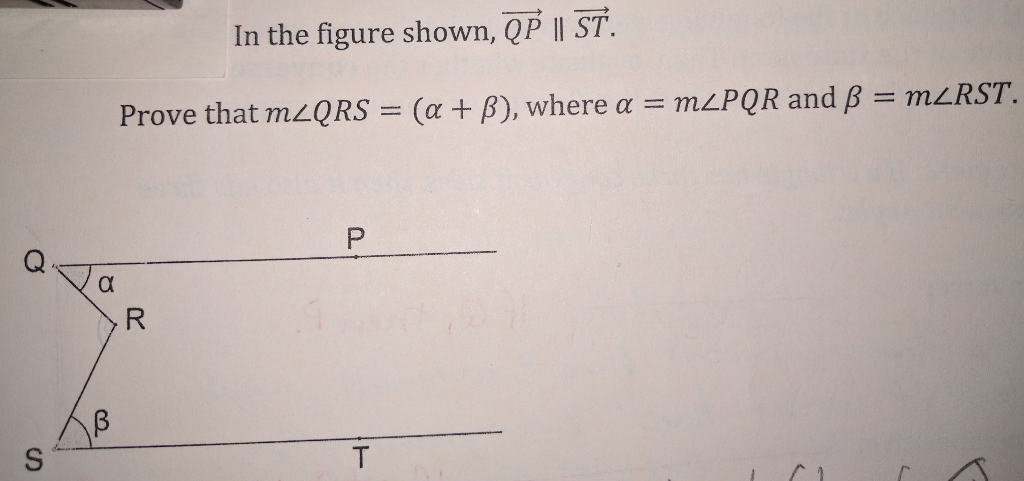Solved In the figure shown, QP vector || ST vector. Prove | Chegg.com