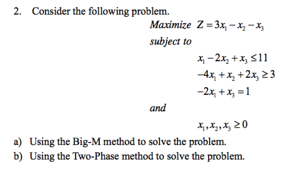 Solved 2. Consider the following problem Maximize Z = | Chegg.com