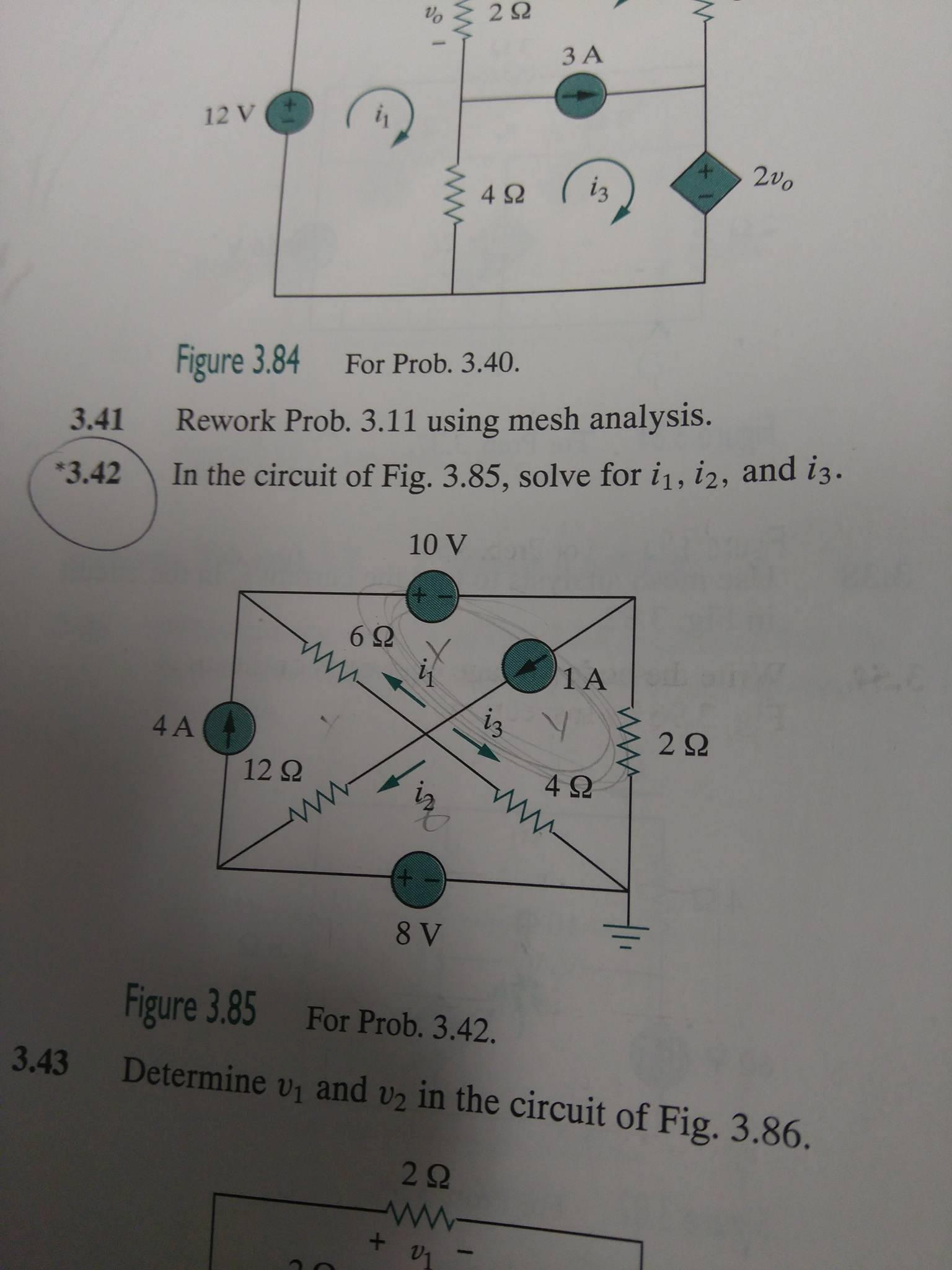Solved Rework Prob. 3.11 using mesh analysis. In the | Chegg.com