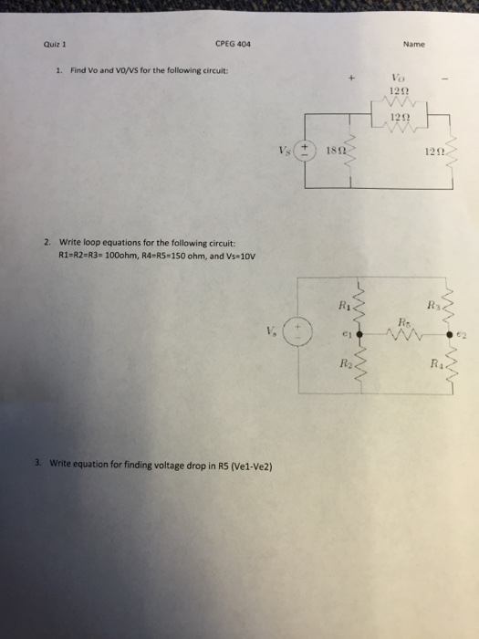 Solved Find Vo and VO/VS for the following circuit: Write | Chegg.com