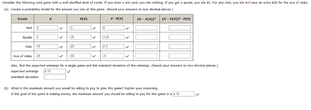 Solved Consider The Following Card Game With A Well Shuffled 