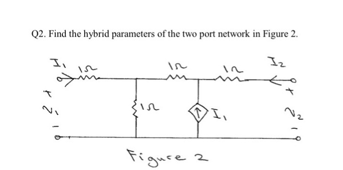Solved Find the hybrid parameters of the two port network in | Chegg.com