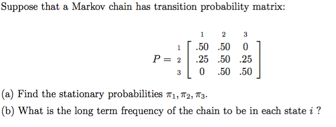 Suppose that a Markov chain has transition | Chegg.com