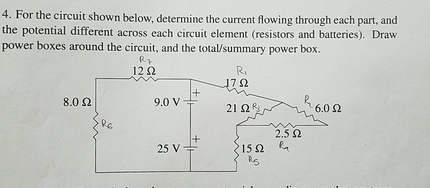 Solved 4. For the circuit shown below, determine the current | Chegg.com