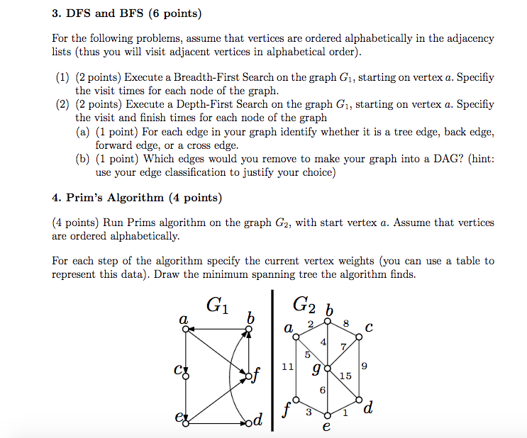 Solved For the following problems, assume that vertices are | Chegg.com