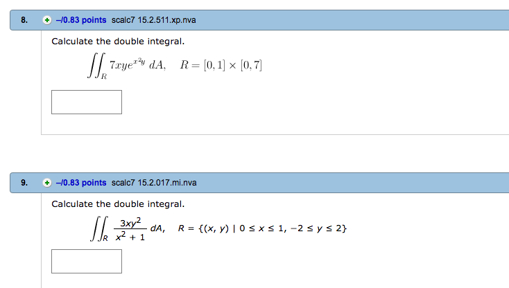Solved Calculate the double integral. doube integral_R 7 | Chegg.com