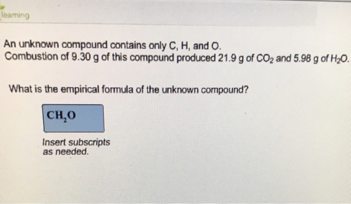 Solved An unknown compound contains only C, H, and O. | Chegg.com