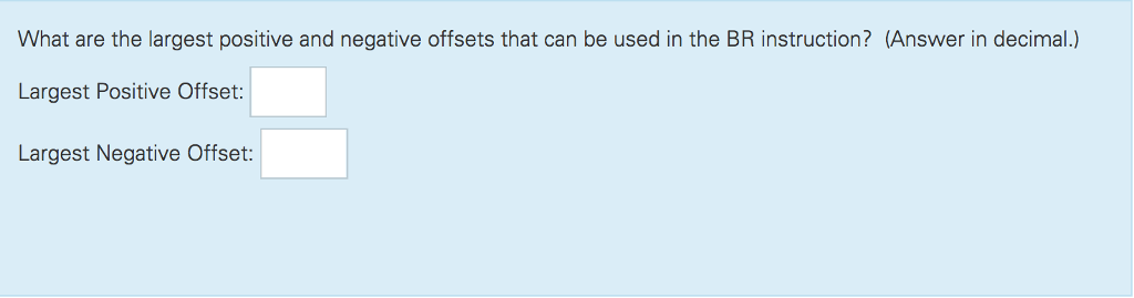 Solved What are the largest positive and negative offsets | Chegg.com