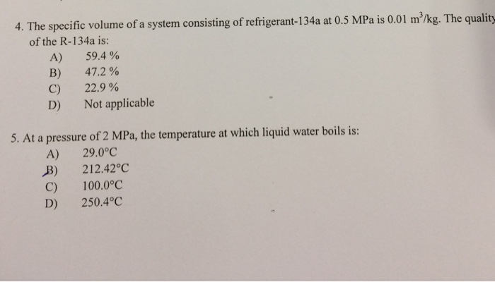 Solved The specific volume of a system consisting of | Chegg.com