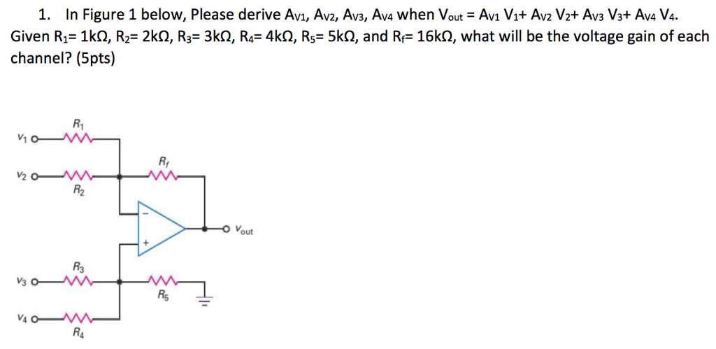 Solved 1. In Figure 1 below, Please derive Avı, Av2, Avs, | Chegg.com