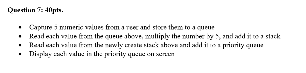 Solved Capture 5 Numeric Values From A User And Store Them 3592