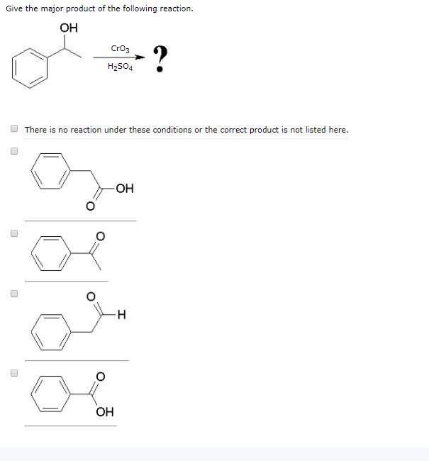 Solved Give the major product of the following reaction. OH | Chegg.com