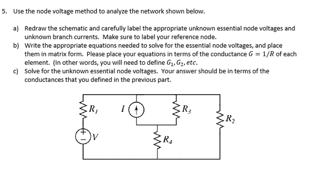 Solved 5. Use the node voltage method to analyze the network | Chegg.com