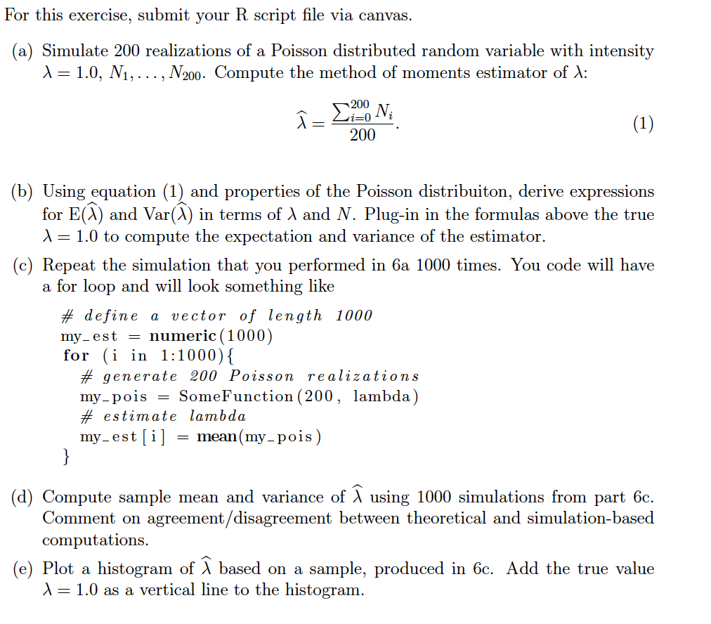 For this exercise, submit your R script file via | Chegg.com