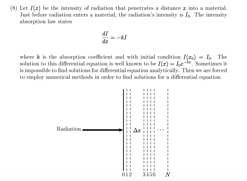 (8) Let I(r) be the intensity of radiation that | Chegg.com