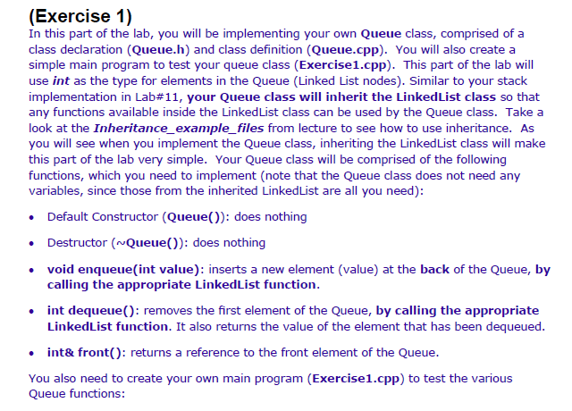 Solved (Exercise 1) In this part of the lab, you will be | Chegg.com