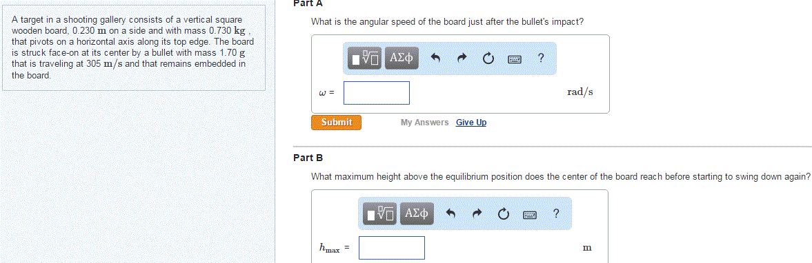 Solved Part A A target in a shooting gallery consists of a | Chegg.com