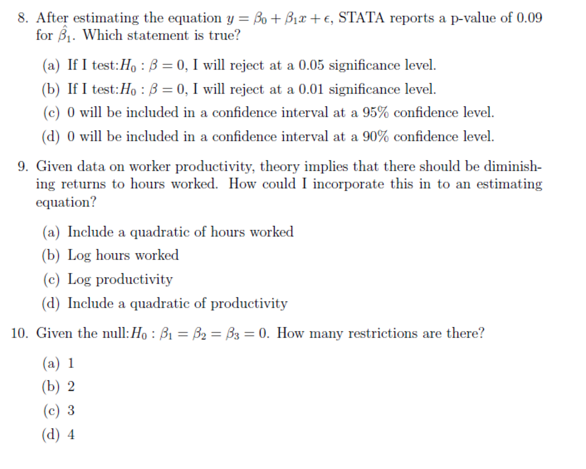 Solved After estimating the equation y = beta_0 + beta_1 x + | Chegg.com