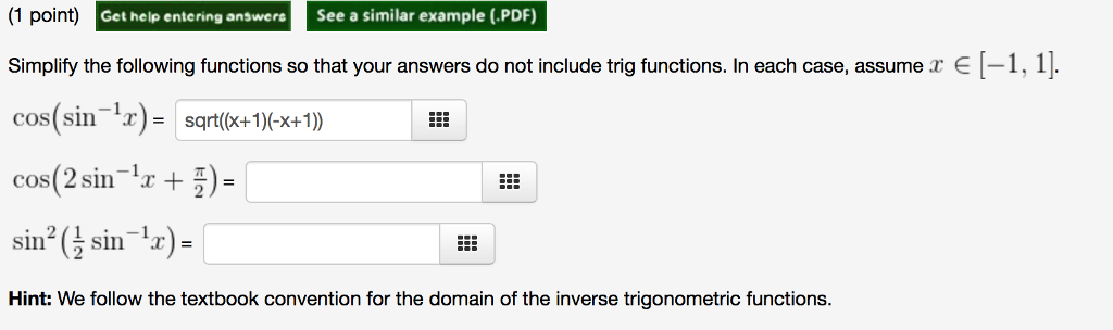 Solved (1 point) Simplify the following functions so that | Chegg.com