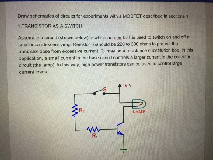 Draw schematics of circuits for experiments with a | Chegg.com