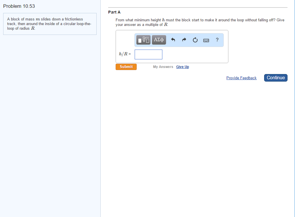 Solved: A Block Of Mass M Slides Down A Frictionless Track... | Chegg.com