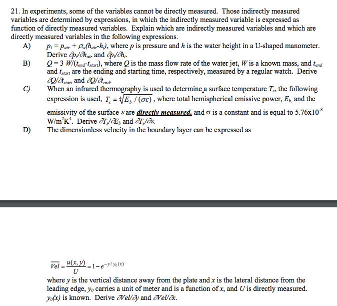 Solved In experiments, some of the variables cannot be | Chegg.com