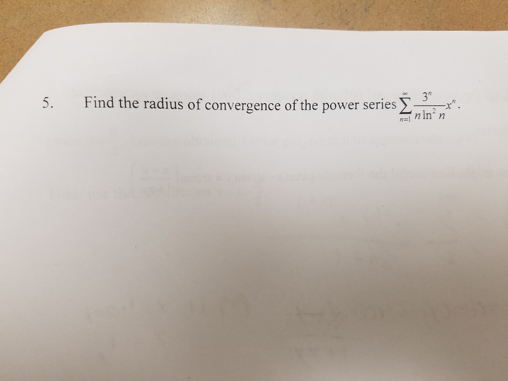 Solved Find the radius of convergence of the power series | Chegg.com