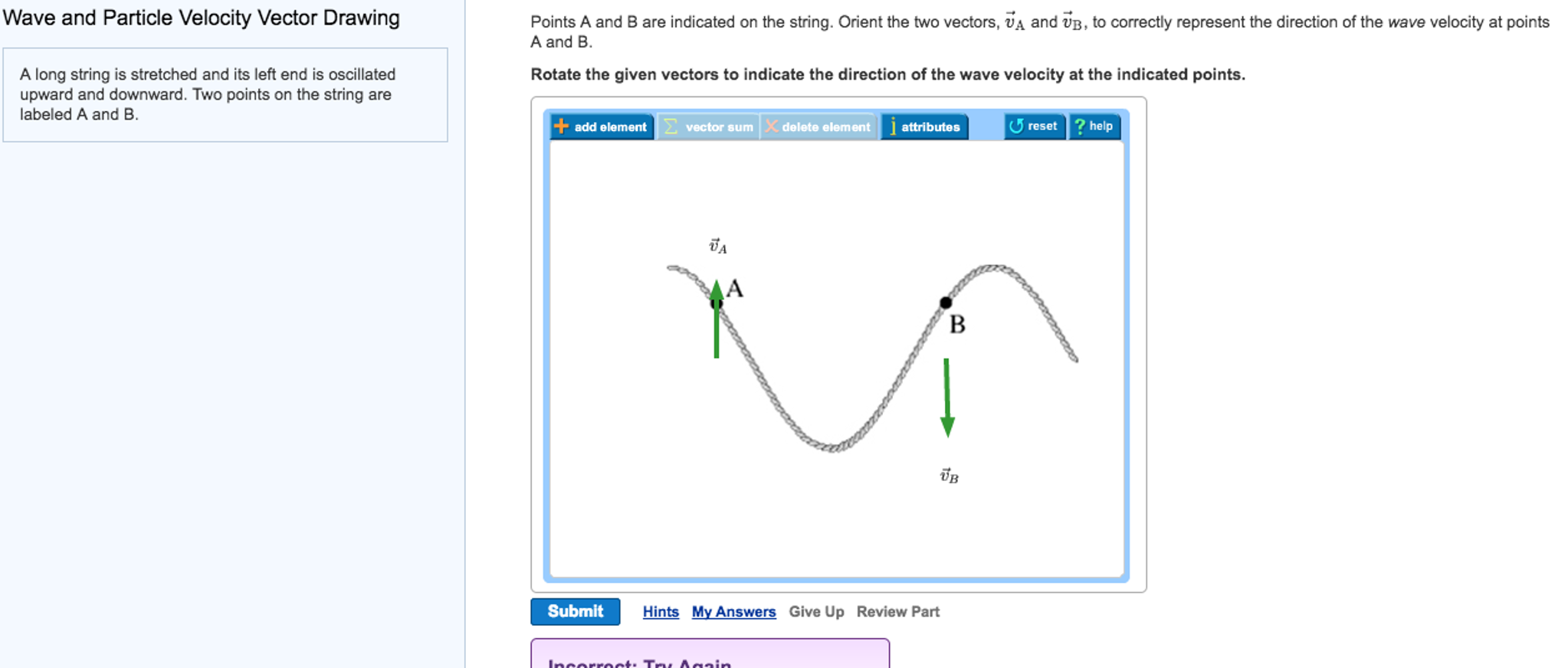 Solved A long string is stretched and its left end is | Chegg.com