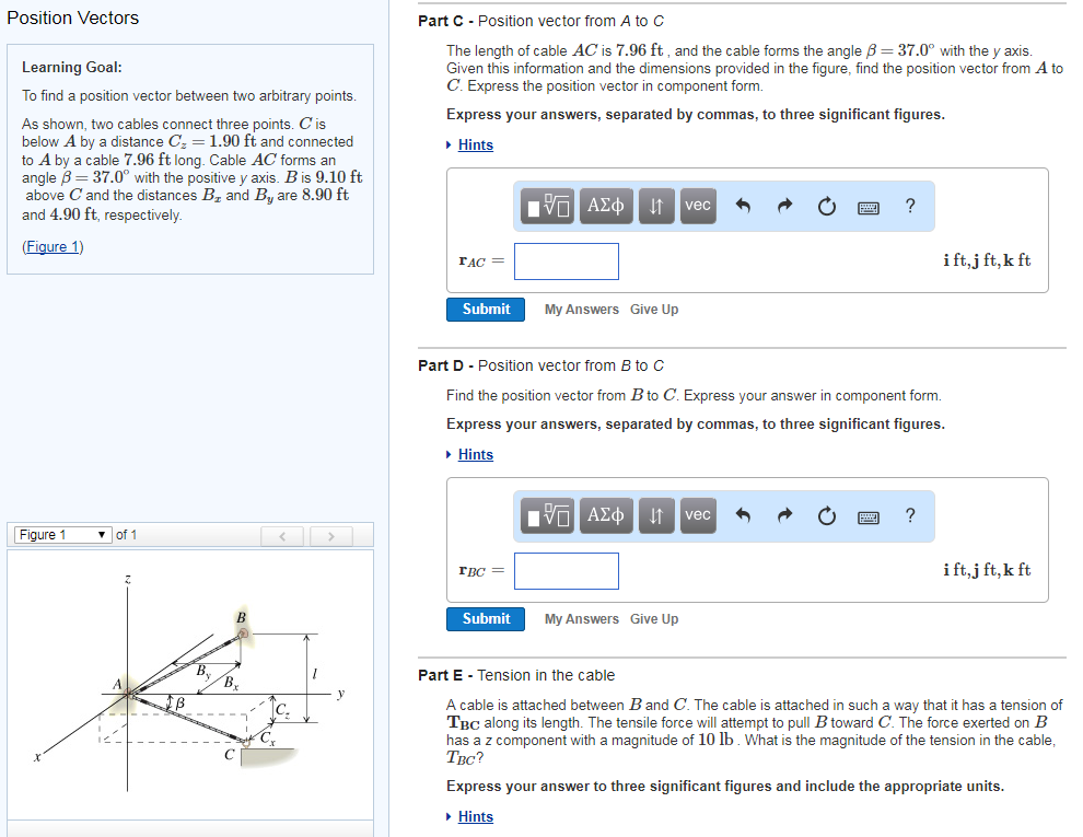 Solved To find a position vector between two arbitrary | Chegg.com