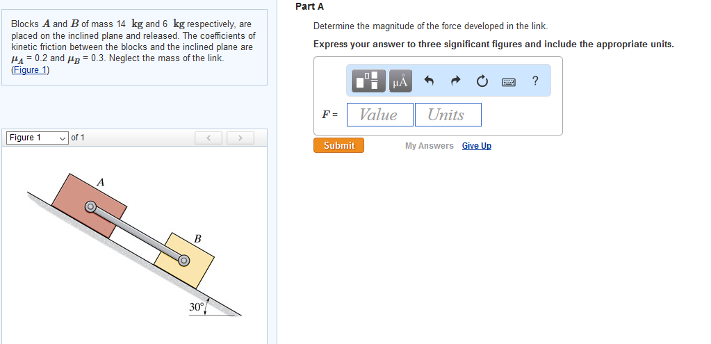 Solved Blocks A and B of mass 14 kg and 6 kg respectively, | Chegg.com