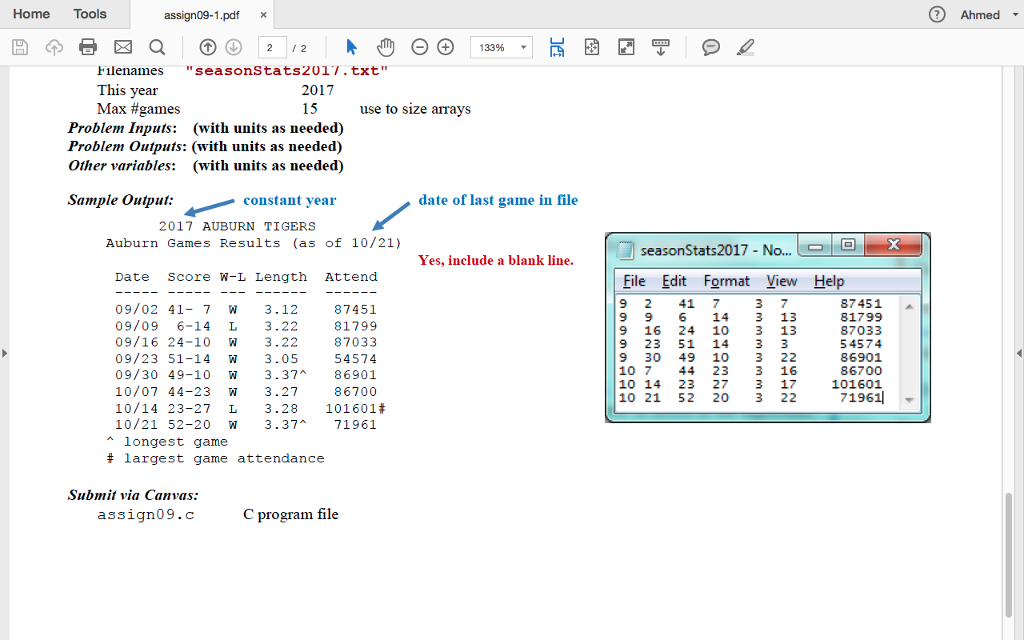 Solved Home Tools assign09-1.pdf x Ahmed 133% | Dejore you | Chegg.com