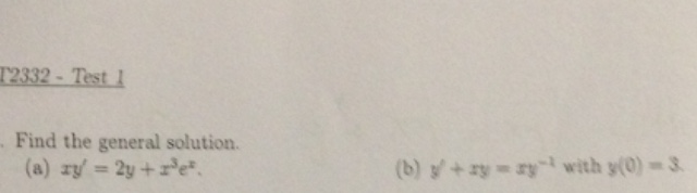 Solved Find the general solution (a) xy' = 2y + x^3e^x (b) | Chegg.com