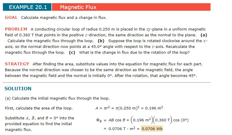 Solved Magnetic Flux EXAMPLE 20.1 GOAL Calculate magnetic | Chegg.com