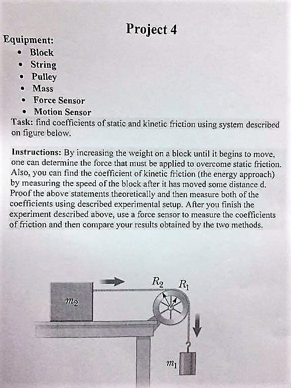 Solved Equipment: Block String Pulley Masse Force | Chegg.com