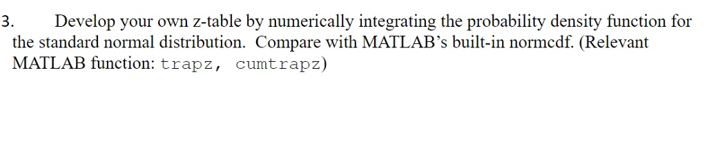 Solved Develop your own z-table by numerically integrating | Chegg.com