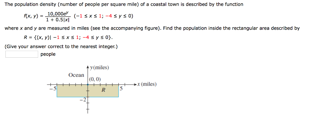 Solved The population density (number of people per square | Chegg.com