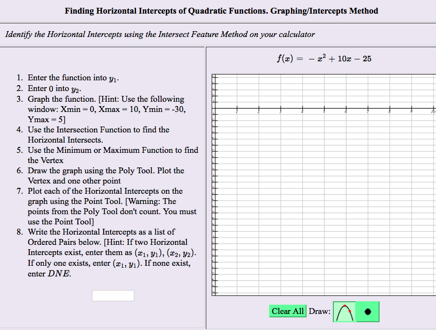 Solved Finding Horizontal Intercepts of Quadratic Functions. | Chegg.com