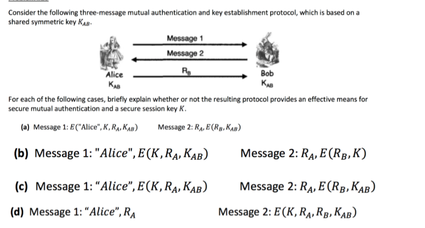 Consider the following three-message mutual | Chegg.com