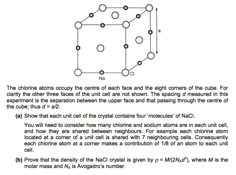 Solved The crystal structure of NaCI is face-centred cubic | Chegg.com