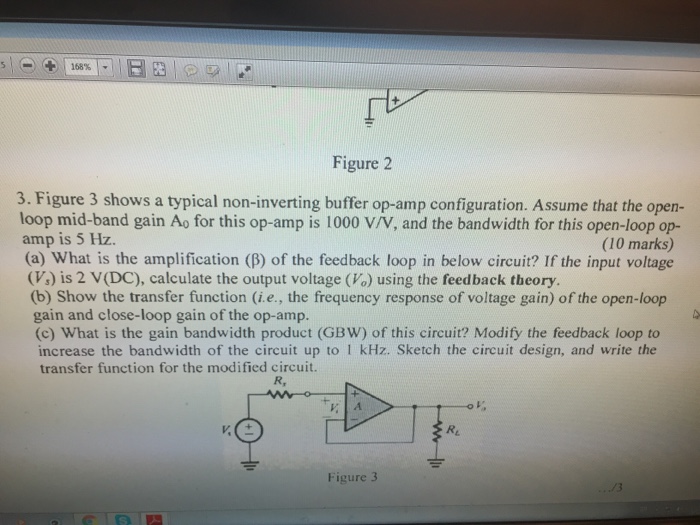 Solved Figure 3 shows a typical non-inverting buffer op-amp | Chegg.com