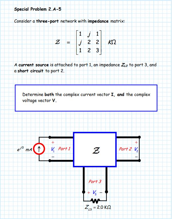Solved Consider a three-port network with impedance matrix: | Chegg.com