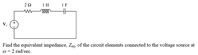 Solved Find the equivalent impedance, Zeq, of the circuit | Chegg.com